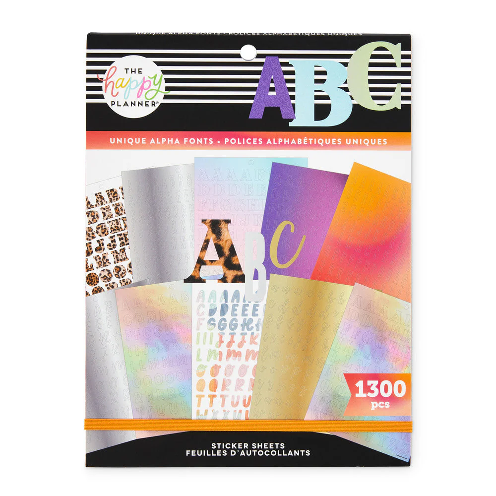 Large Value Pack Stickers - Unique Alpha Fonts - The Happy Planner
