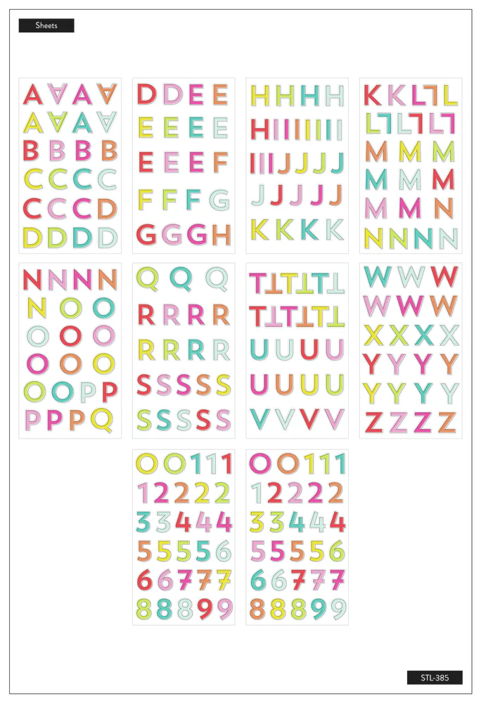 Uppercase Alphabet Letters - Rainbow - The Happy Planner