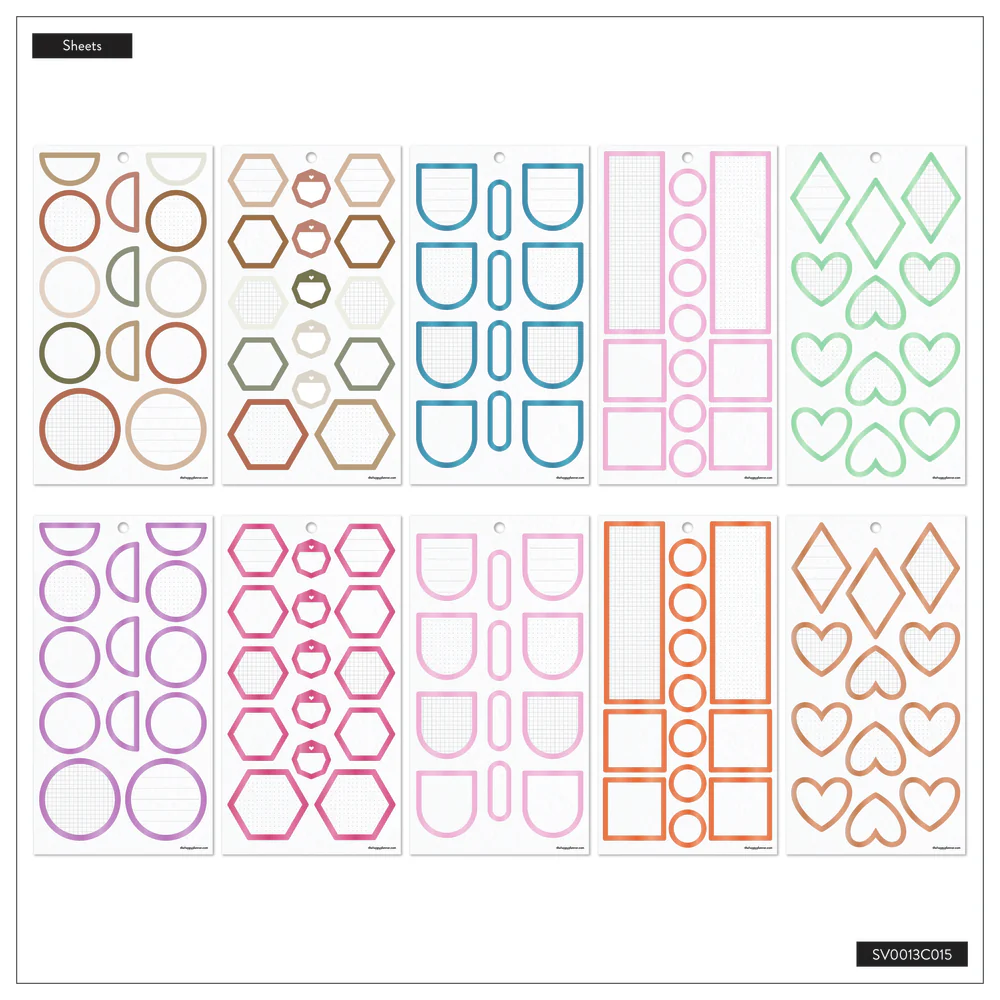 Bright Colorful Boxes - Value Pack Stickers - The Happy Planner